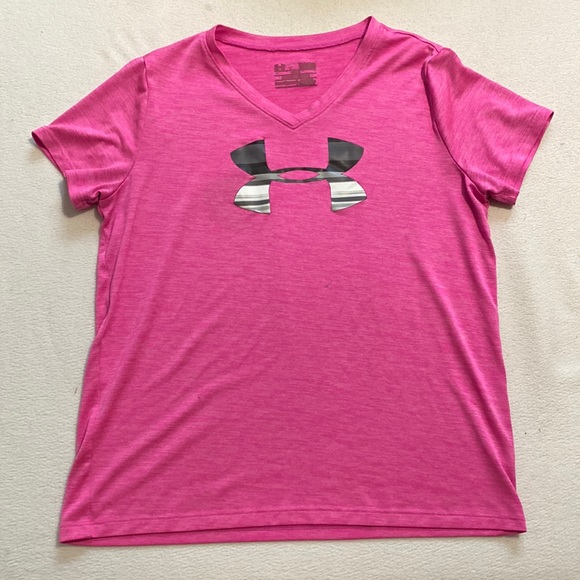 Under Armour | Shirts & Tops | Under Armor Pink Shorts Sleeve Girls ...